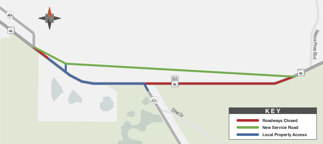 New Traffic Pattern: S.R. 46 Traffic Shifts onto Temporary Lanes and ...